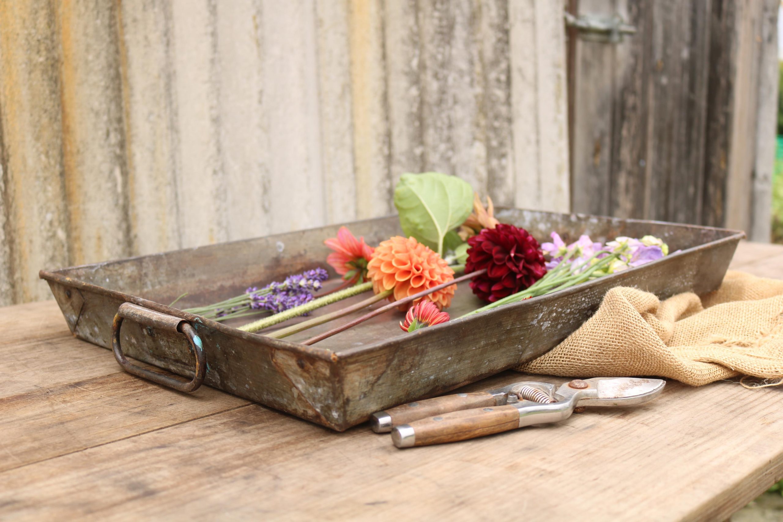 Reclaimed Large Metal Tray – Orchard Garden Antiques