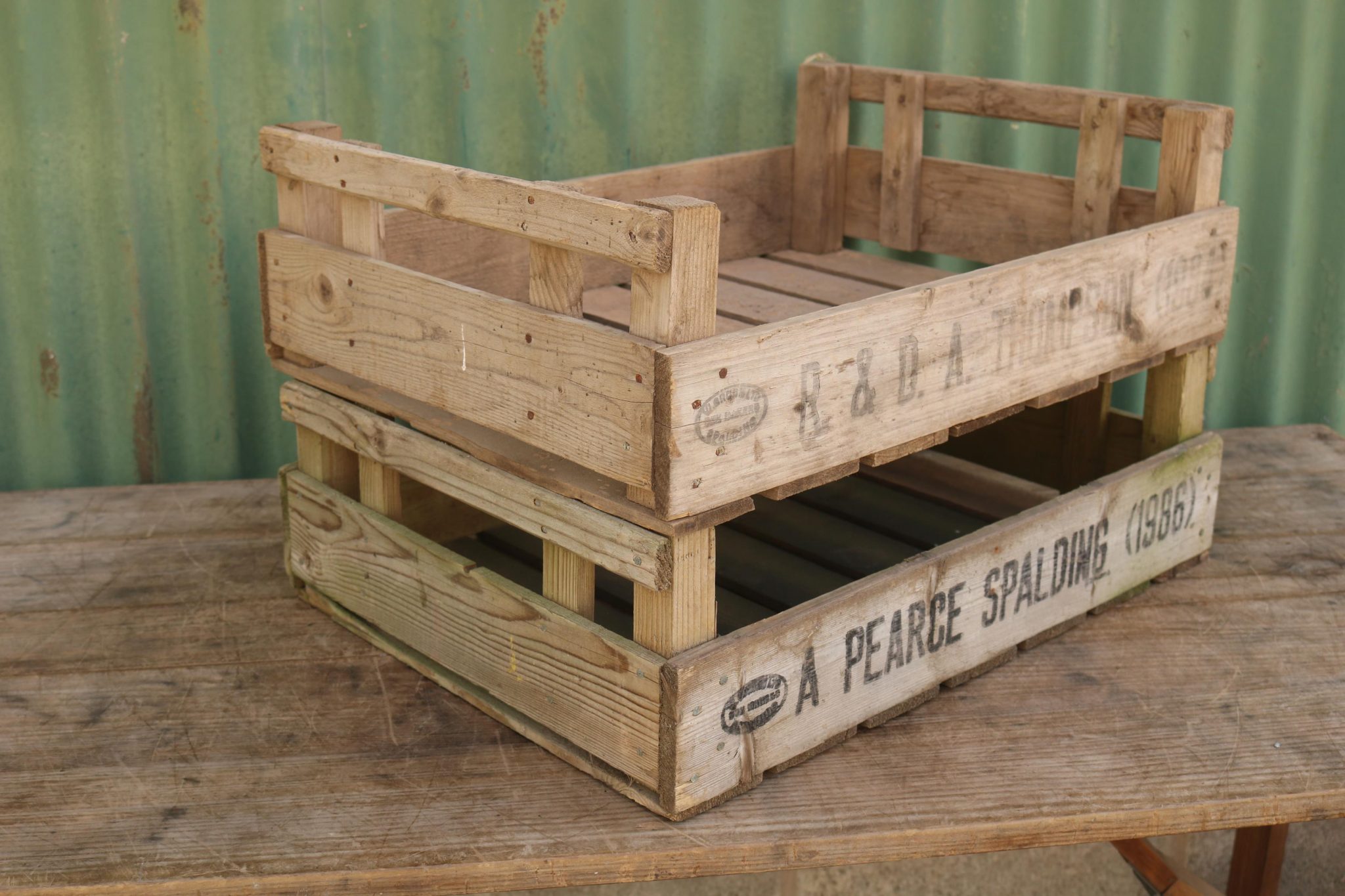 2 Wooden Fruit Crates – Orchard Garden Antiques