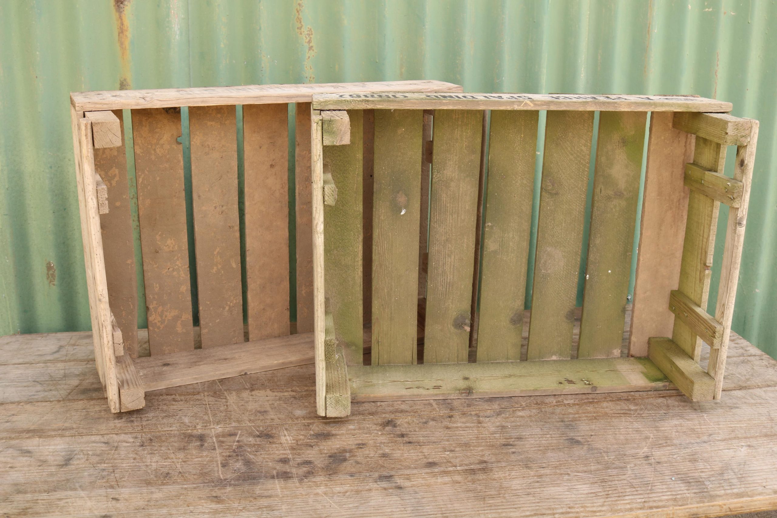 2 Wooden Fruit Crates – Orchard Garden Antiques